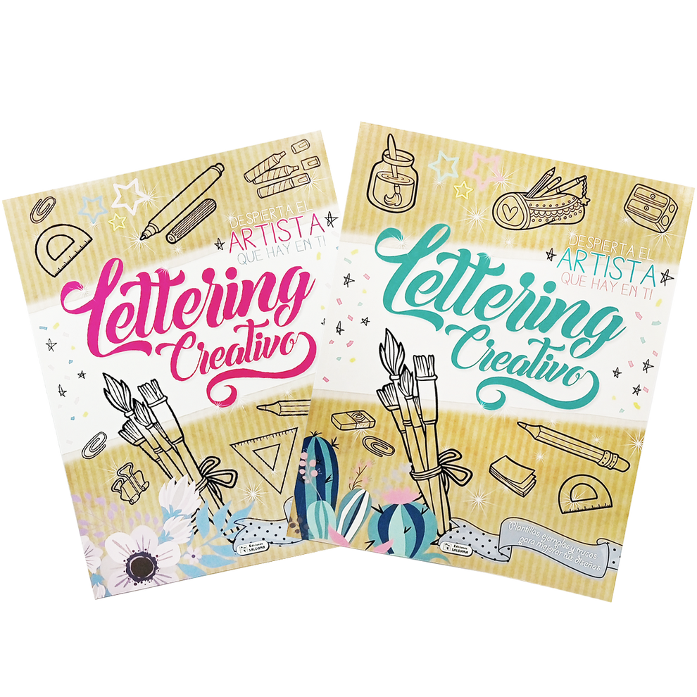 2 libros de lettering, colorea con plantillas, ejemplos y trucos ...